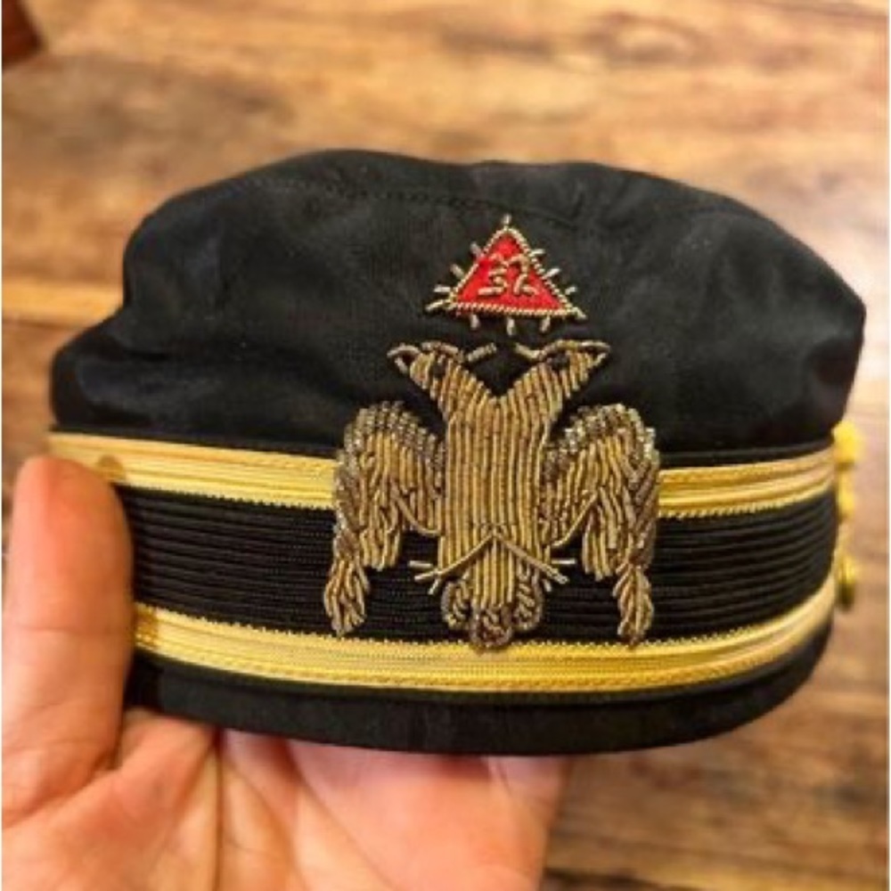 Men’s Vintage Masonic Scottish Rite Double Eagle Hat … - Gem